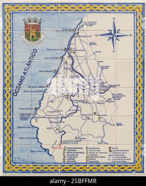Azulejo Tile Map of Colares, Sintra, Portugal Stock Photo - Alamy