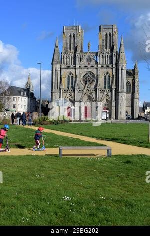 Avranches (Normandy, north-western France): outside of the Church of ...