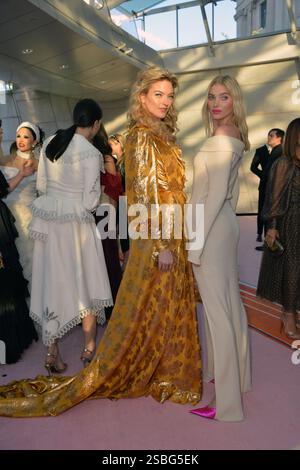 Martha Hunt (L) and Elsa Hosk arriving at the CFDA Fashion Awards at ...