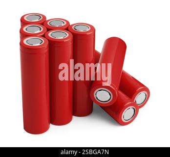 Red AA alkaline batteries isolated on white Stock Photo - Alamy
