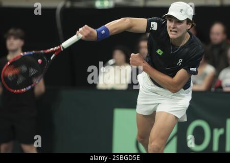 Joao Fonseca of Brazil during day 1 of the Davis Cup 2025 Qualifiers ...