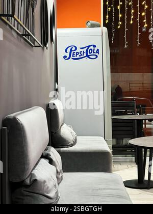 Kyiv, Ukraine - February 02, 2025: A collection of used syringes and ...