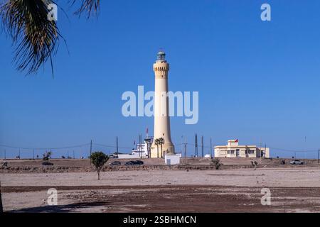 El Hank lighthouse on the tip of El Hank, west of the port of ...