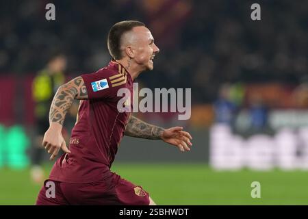 Angelino of AS Roma celebrates after scoring first goal during the ...