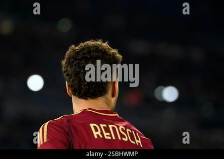 Devyne Rensch of AS Roma during the serie A Enilive match between SS ...
