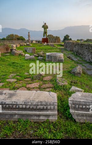 A bronze statue of Daedalus in the Archaeological Park of Neapolis ...