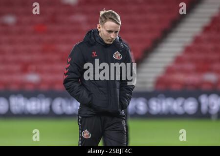 Harrison Jones of Sunderland arrives during the Premier League match ...