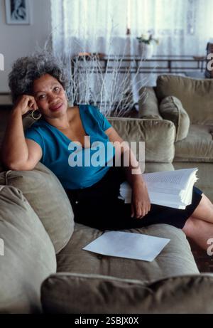 American writer Toni Morrison (1931-2019) in her upstate New York home ...
