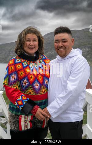 Traditional Inuit wedding in Sarfannguit village, Greenland Stock Photo ...