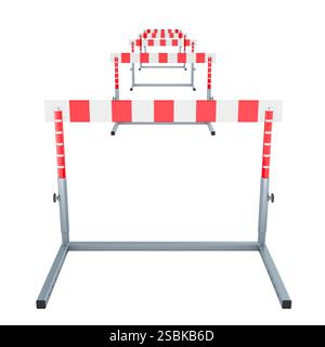 Track hurdle, 3D rendering isolated on white background Stock Photo - Alamy