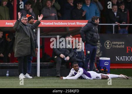 Tamworth, UK, 1st February 2025. Tamworth fans arriving at the stadium ...
