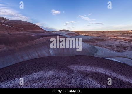 Beautiful otherworldly Bentonite Hills of Utah during the sunset or ...