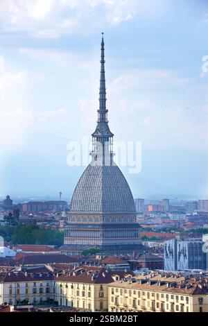 Detail of the side of the Mole Antonelliana, a major landmark building ...