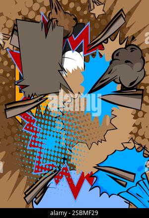 Cartoon Background, comic book Entertainment backdrop. Retro vector ...
