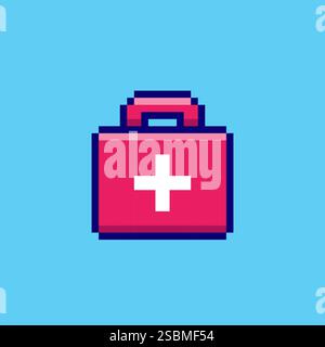 medicine first aid kit game pixel art vector illustration Stock Vector ...
