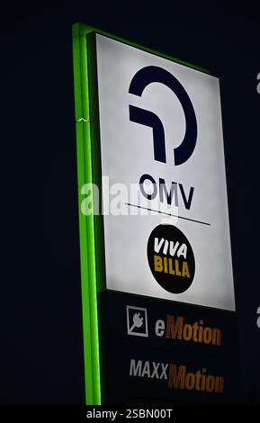The OMV logo at a petrol station, photographed on Thursday, 30 January ...