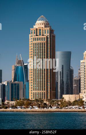 Iconic Ooredoo Tower West bay Doha City Stock Photo - Alamy