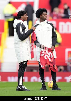 Ayden Heaven of Manchester United in the pregame warmup session during ...