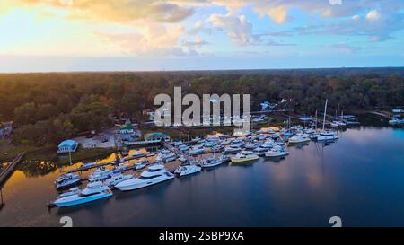 Isle of Hope Marina at Savannah Georgia - aerial view Stock Photo - Alamy