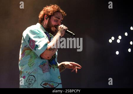 Post Malone performing at the The 02 London on the 14th March 2019, UK ...