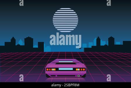 Retro games banner with 1980's tv set and gamepads against the ...