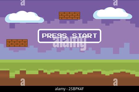 Retro games banner with 1980's tv set and gamepads against the ...