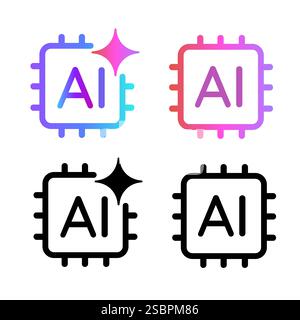 Powered by AI Artificial Intelligence label stamp emblem logo of neural ...