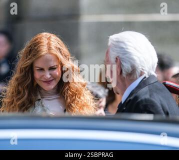 Actors Nicole Kidman and Donald Sutherland on the set of the new TV ...