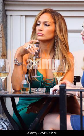 Actor Jennifer Lopez was on the Manhattan set of the new TV show 'Hustlers' on April 25 2019 in ...