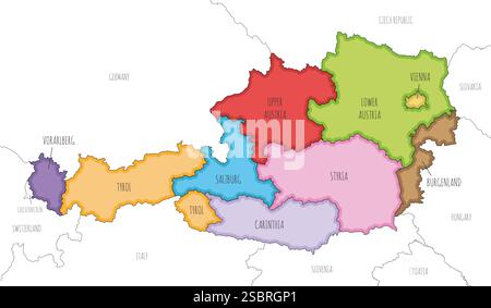 Austria political map of administrative divisions - federal states ...