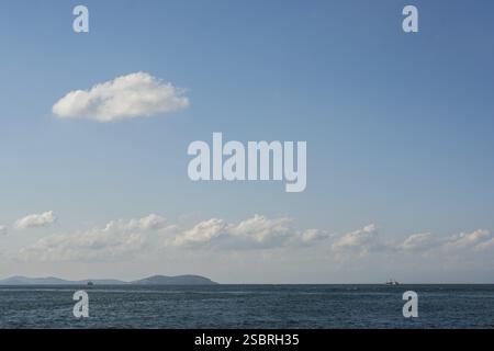 White color clouds cover the blue sky in the daytime Stock Photo - Alamy