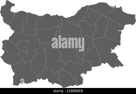 Vector regional blank map of Bulgaria with provinces or territories and ...