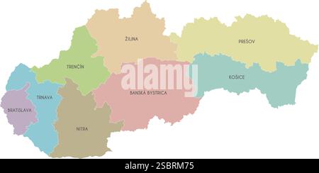 Colorful Slovakia political map with clearly labeled, separated layers ...