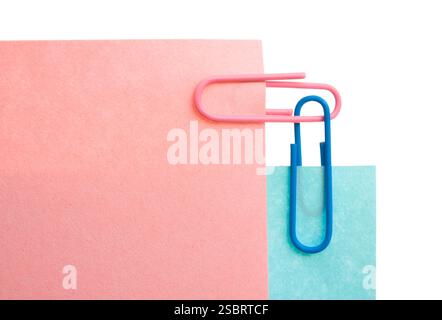 sheets of stapled paper clips isolated on a white background Stock ...