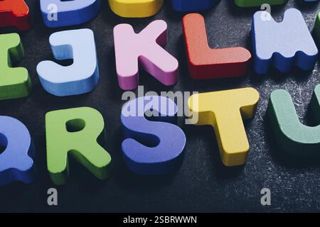 Alphabet ABC wooden letters for early education concept Stock Photo - Alamy