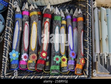 Color pencil made from real stick wood Stock Photo - Alamy