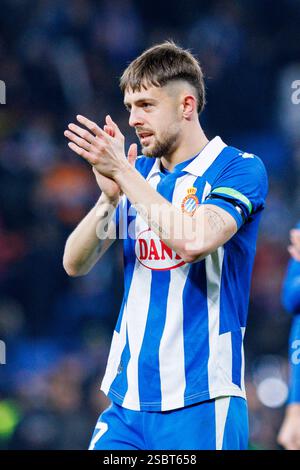Jofre Carreras of RCD Espanyol celebrates a goal during the Spanish ...