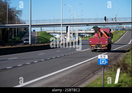 The National road N9 towards the Brussels ring in Zellik, Belgium. FEB ...