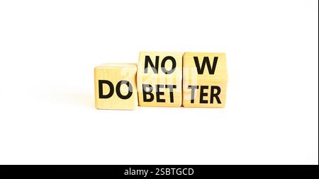 Do better and now symbol. Concept words Do better Do now on wooden ...