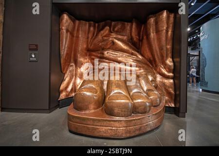 A full-scale copper replica of the statue’s face at the Statue of ...