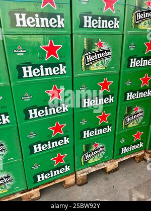 Pile, piles, beer crates, beer warehouse, beer production, beer ...