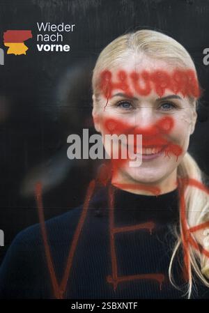 Denigration of a large poster for the 2025 Bundestag election by the ...