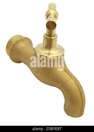 Copper Water Tap Over The White Background Stock Photo - Alamy