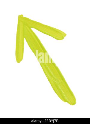 One yellow drawn arrow isolated on white Stock Photo - Alamy