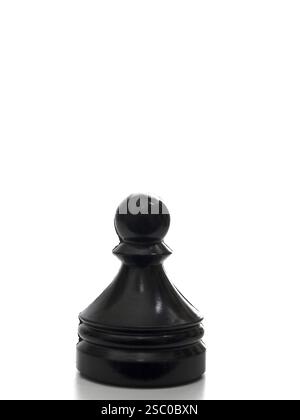Photo of white chess pawns on the chessboard. isolated on the black ...