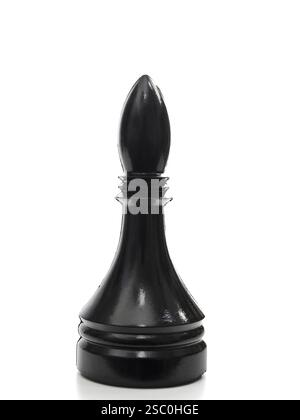 Single white bishop in chess against the white background Stock Photo ...