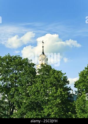 Cylindrical dome of church against the blue sky Stock Photo - Alamy
