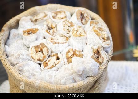 Traditional Turkish Delight, Sugar coated soft candy Stock Photo - Alamy