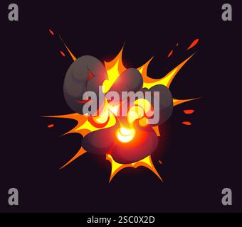 Boom bang effect from bomb blast and fire explosion isolated exploding ...