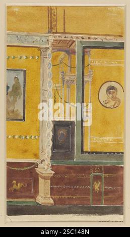 House of L Caecilius Jucundus Room u (Presuhn), north wall 1876 Drawing ...